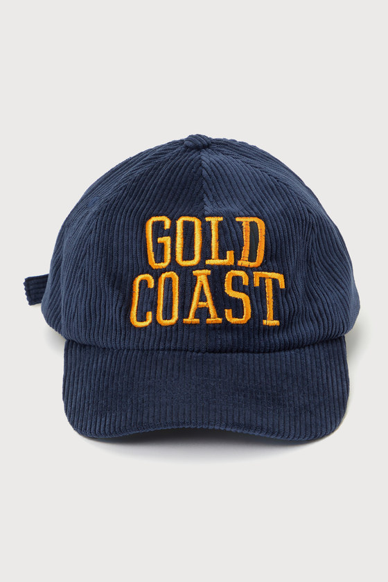Worn/West GOLD COAST - Navy Blue Corduroy Hat - Baseball Cap - Lulus