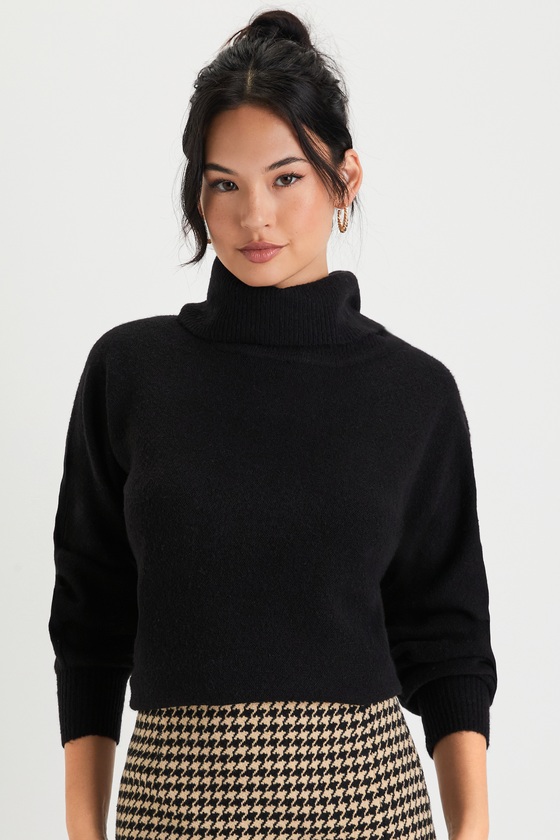 Black Pullover Sweater - Turtleneck Sweater - Black Sweater - Lulus