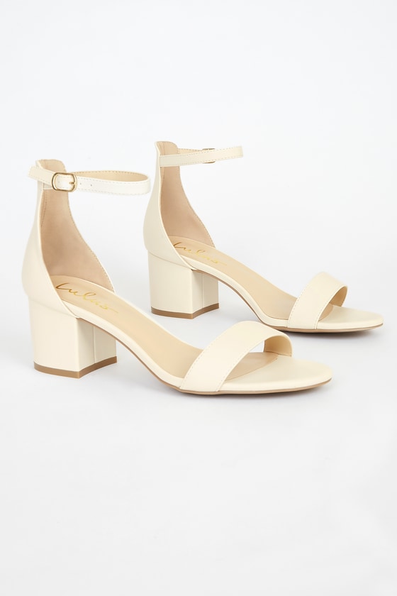 Off White Sandals - Single Sole Heels - Block Heel Sandal - Lulus
