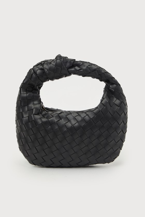 Black Knot Handle Bag - Black Woven Handbag - Knotted Handbag - Lulus