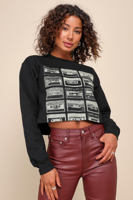 Prince Peter Cassette - Black Sweatshirt - Graphic Sweatshirt - Lulus