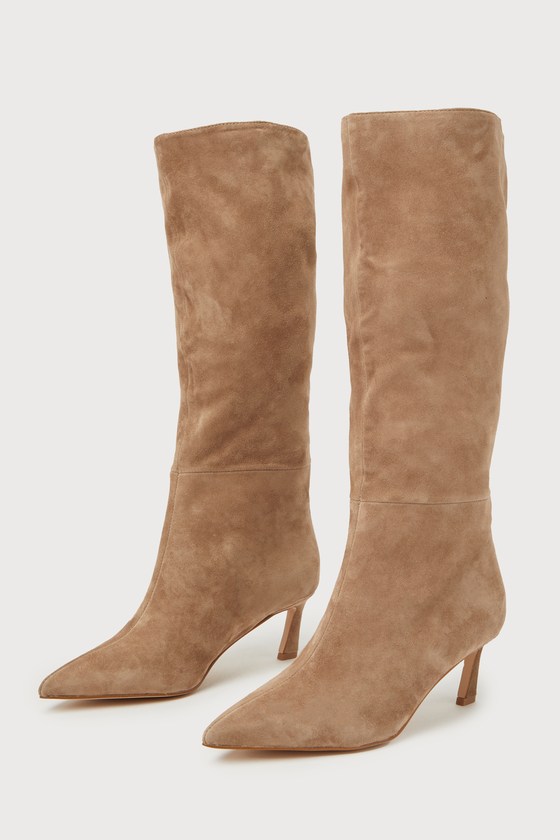 Steve Madden Lavan Oatmeal - Suede Leather Boots - Taupe Boots - Lulus