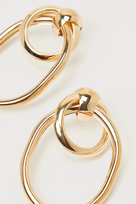 Gold Layered Earrings - Double Layered Earrings - Hoop Earrings - Lulus