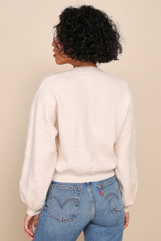 Z Supply Malin - Cream Jacquard Sweater - Pullover Sweater - Lulus