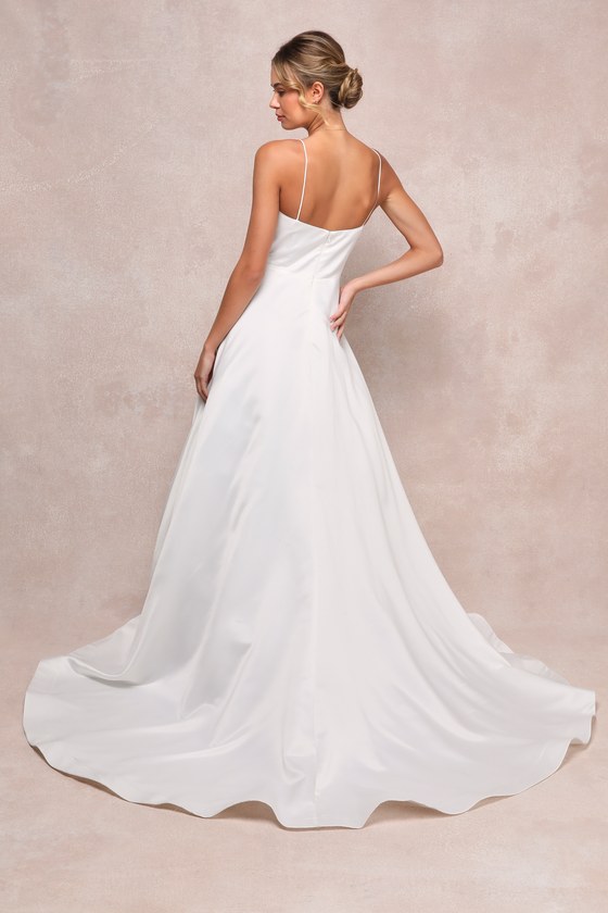Lulus Flawless Radiance White Satin Floral Embroidered Maxi Dress ...