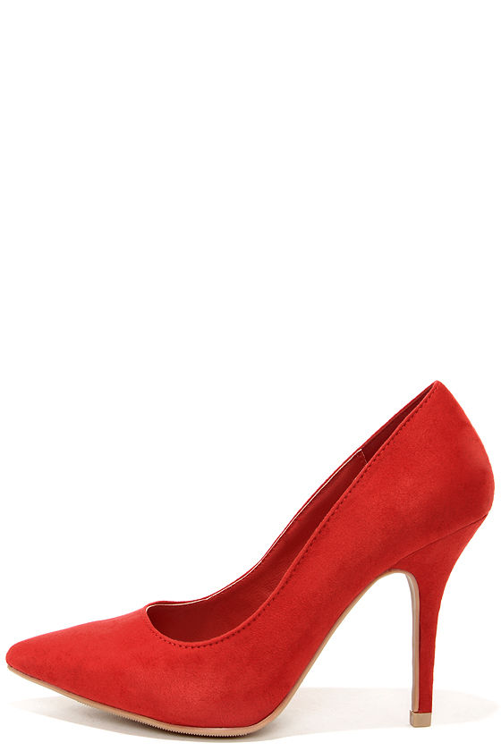 Chic Red Pumps - Suede Pumps - Pointed Pumps - $23.00 - Lulus