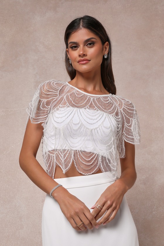 Bridal Two-Piece Dress - White Two-Piece Dress - Sheer 2PC Dress - Lulus