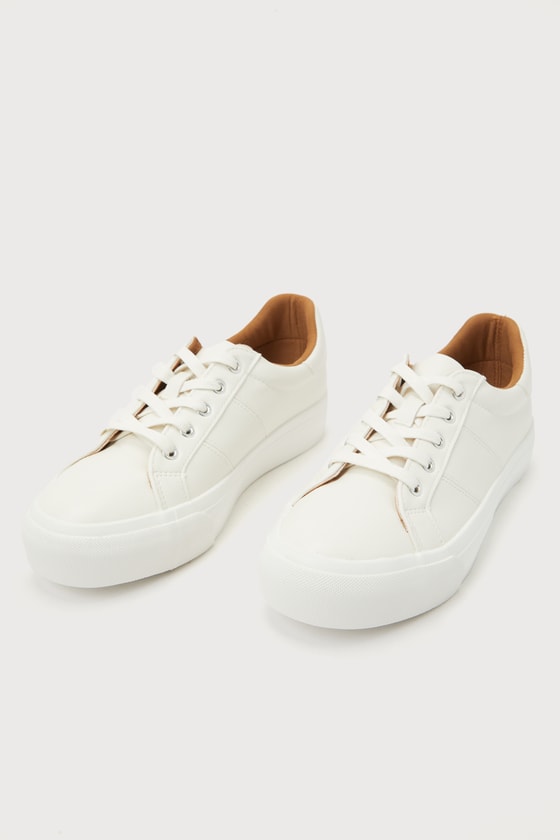 Dolce Vita Vent White - Flatform Sneakers - Platform Sneakers - Lulus