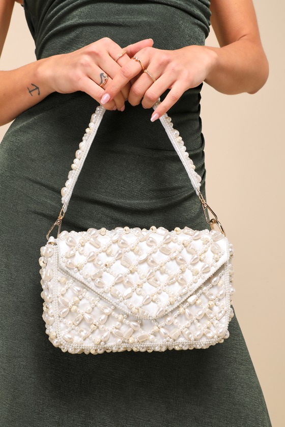 Ivory Pearl Bag - Beaded Handbag - Pearl Clutch - Shoulder Bag - Lulus
