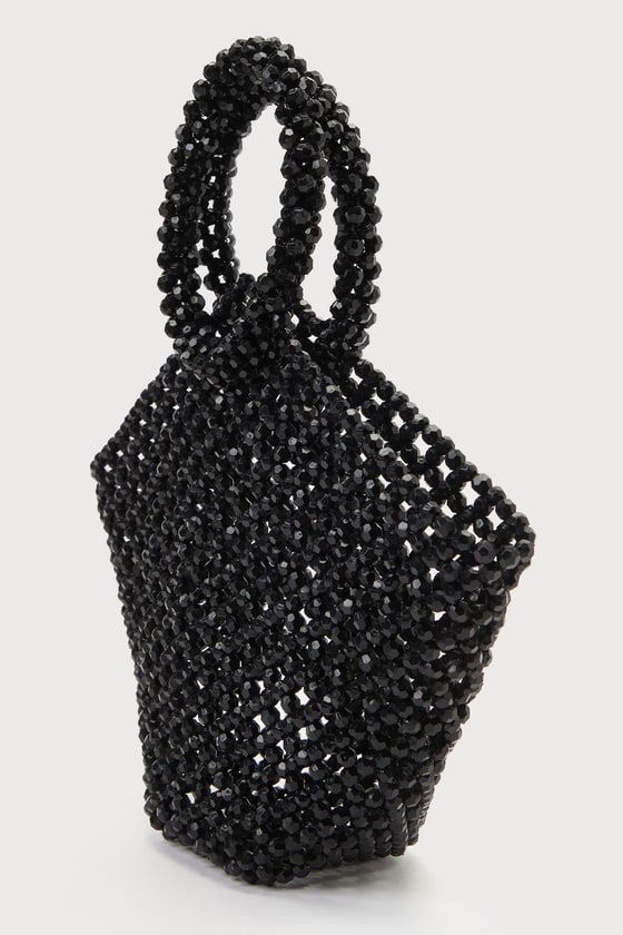 Lulus Luxe Addition Black Beaded Mini Handbag | ModeSens