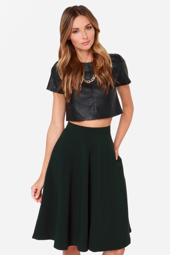 Finders Keepers Skirt - Forest Green Skirt - Midi Skirt - Lulus