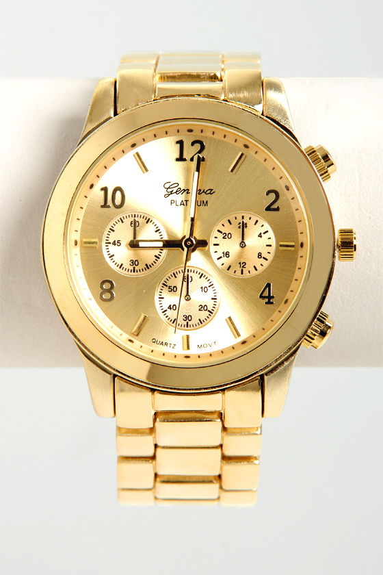 Classic Yellow Gold Watch - Boyfriend Watch - $24.00 - Lulus