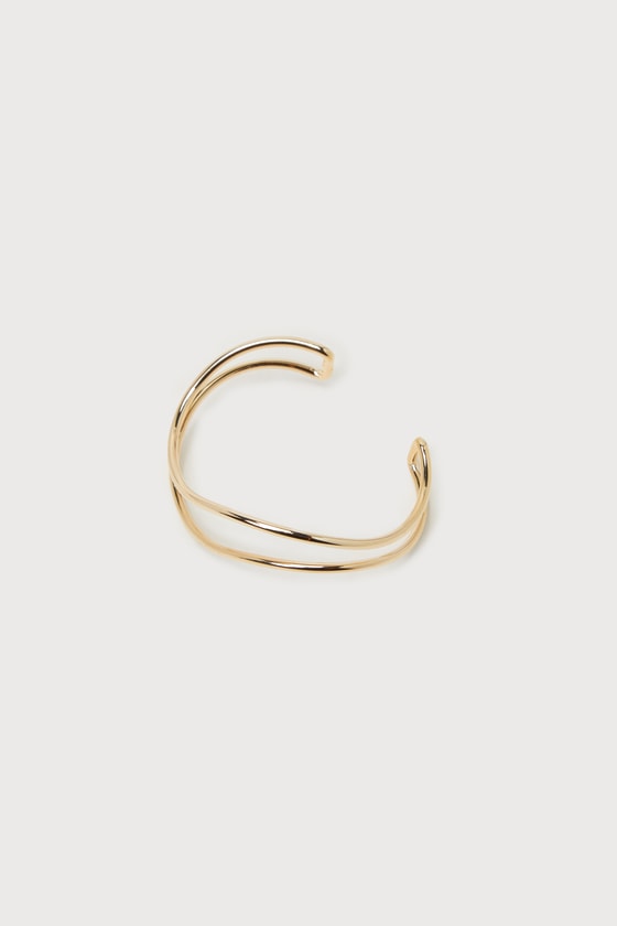 Gold Wire Bracelet - Wavy Bangle - Wire Cuff Bracelet - Bracelet - Lulus