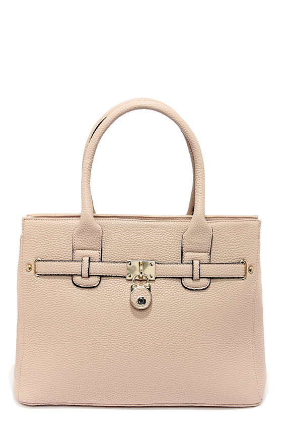 Chic Beige Handbag - Vegan Leather Handbag - Winged Handbag - $37.00 ...