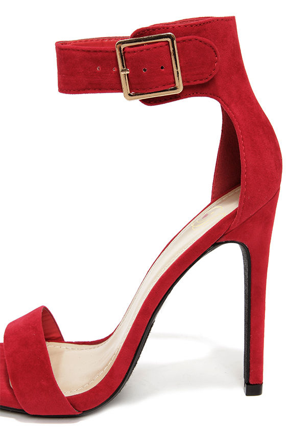 Sexy Red Heels - Single Sole Heels - Ankle Strap Heels - $27.00