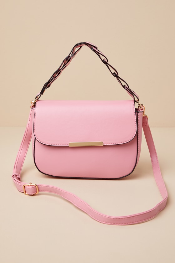 Pink Interlocking Link Bag - Rectangular Handbag - Chain Bag - Lulus