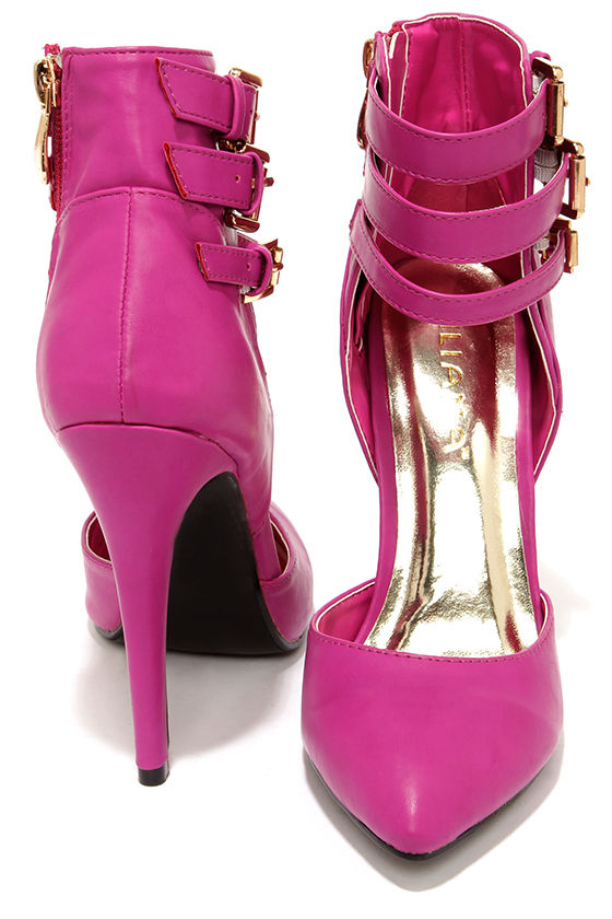 Sexy Magenta Heels - Ankle Strap Heels - Pointed Toe Heels - $37.00 - Lulus