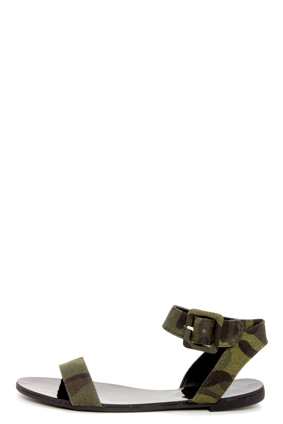 Cute Camo Print Sandals - Flat Sandals - Camo Shoes - $21.00 - Lulus