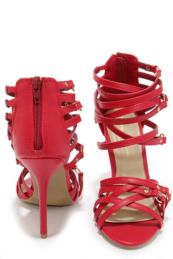 Sexy Red Heels - High Heel Sandals - Strappy Heels - $31.00 - Lulus