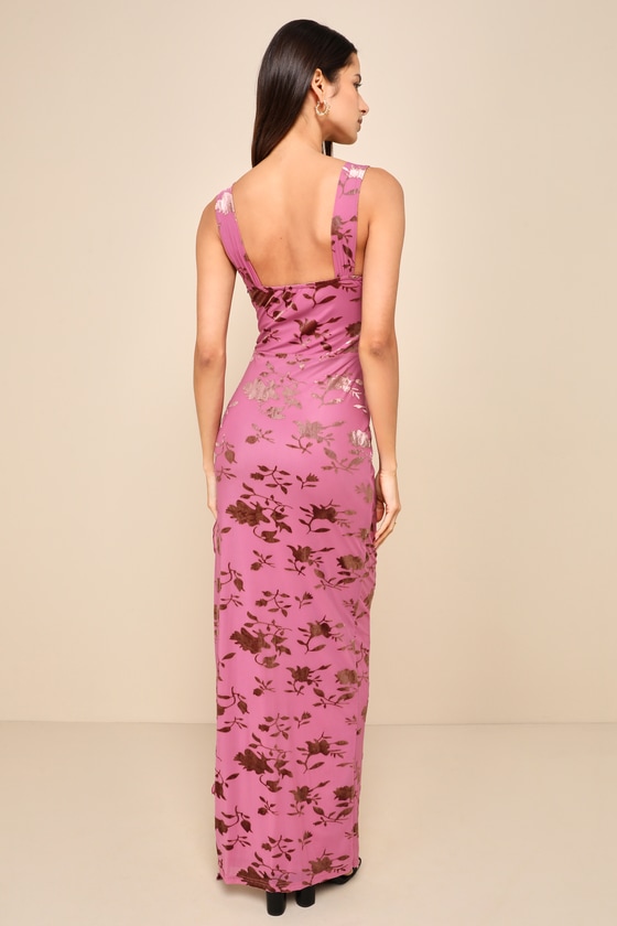 Mauve Pink Floral Dress - Velvet Burnout Dress - Sexy Maxi Dress - Lulus Mauve Pink Floral Dress - Velvet Burnout Dress - Sexy Maxi Dress - Lulus