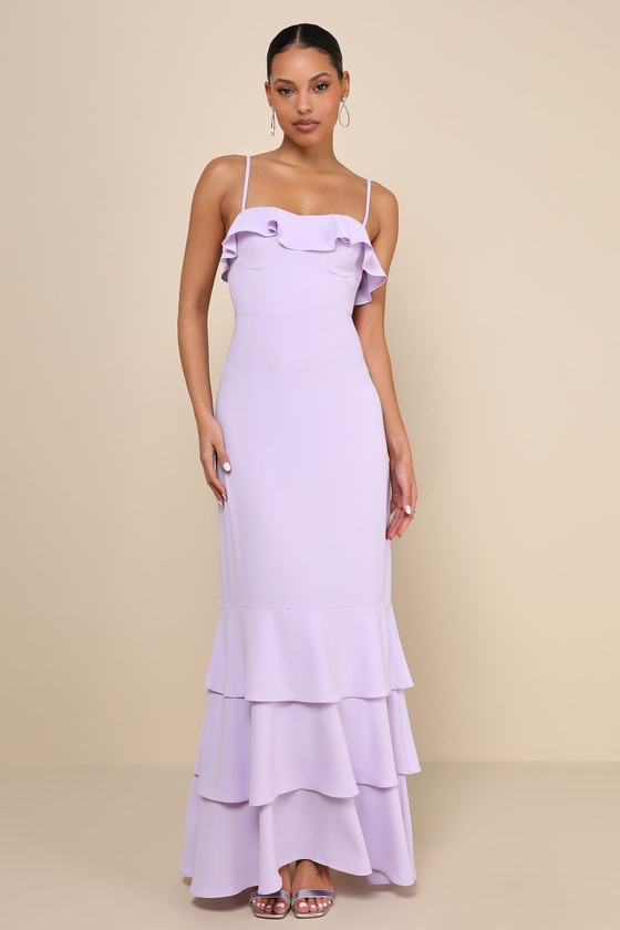 Lavender Tiered Maxi Dress - Bustier Dress - Sleeveless Dress - Lulus