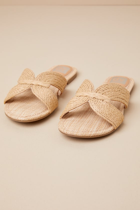 DV by Dolce Vita Geeya - Raffia Slides - Woven Slide Sandals - Lulus
