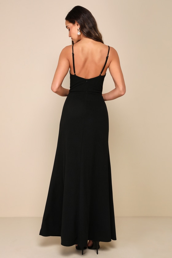 Black Maxi Dress - Backless Dress - Ruffle-Trimmed Maxi Dress - Lulus