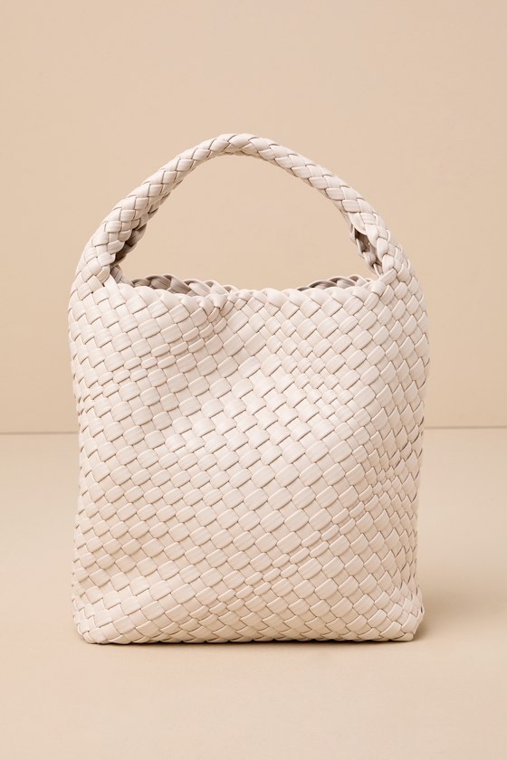 Ivory Handbag - Woven Handbag - Pouch and Handbag Set - Lulus