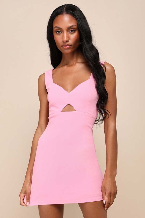 Cute Pink Dress - Keyhole Cutout Dress - Mini Bodycon Dress - Lulus