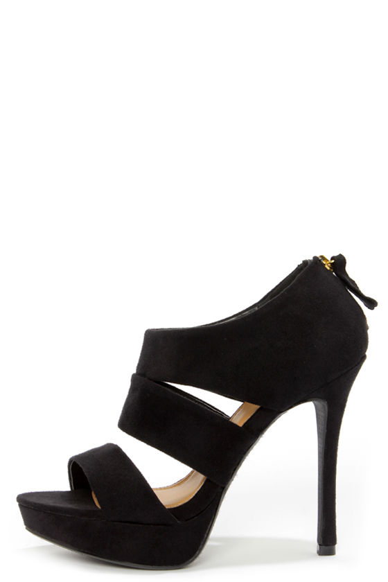 Sexy Black Heels Peep Toe Heels Black Shoes Shooties 2800 Lulus