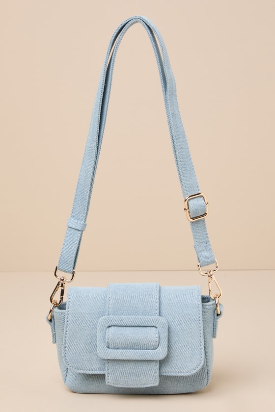 Light Blue Denim Bag - Denim Crossbody Bag - Crossbody Bag - Lulus