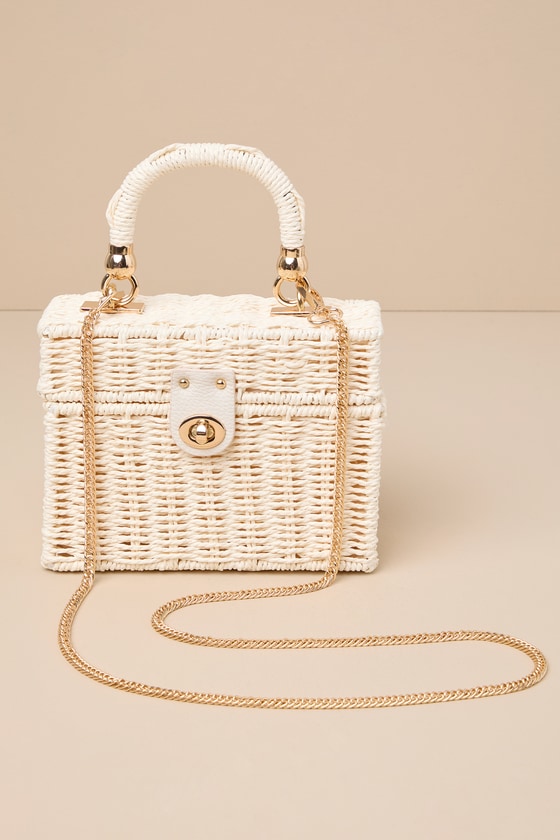 Cute Cream Handbag - Woven Straw Bag - Basket Handbag - Lulus