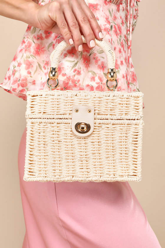 Cute Cream Handbag - Woven Straw Bag - Basket Handbag - Lulus