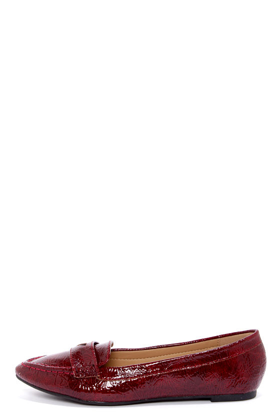 Cute Red Shoes - Pointed Loafers - Red Flats - Penny Loafers - $26.00 ...