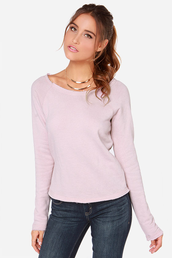 RVCA Label Wilding - Mauve Sweater - Terry Knit Sweater - $44.00 - Lulus