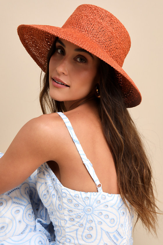 San Diego Hat Co. Hat - Orange Sun Hat - Woven Sun Hat - Lulus