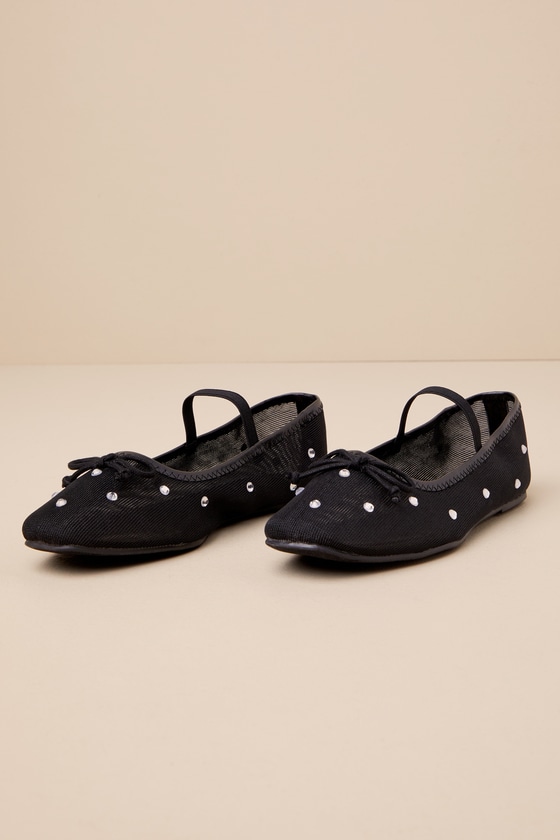 Black Ballet Flats - Rhinestone Ballet Flats - Ballet Flats - Lulus