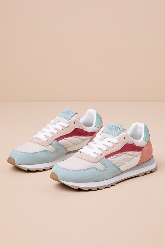 Blue Multi Sneakers - Color Block Sneakers - Colorful Shoes - Lulus