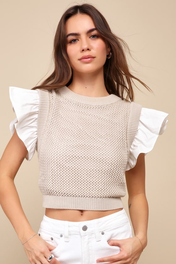 En Saison Freya Top - Layered Knit Top - Sweater Vest Top - Lulus