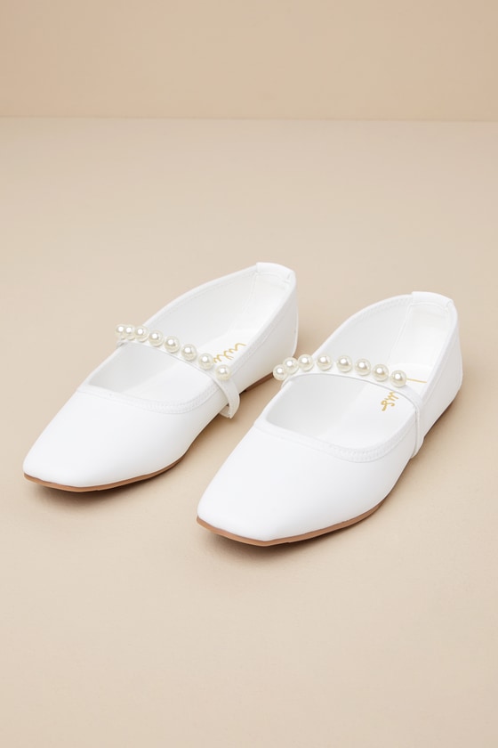 White Pearl Ballet Flats - Bridal Ballet Flats - Pearl Flats - Lulus