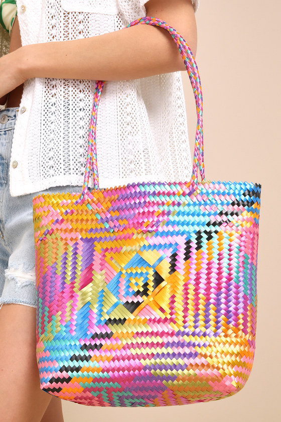 Casa Clara Kimber - Multi Woven Tote Bag - Rainbow Tote Bag - Lulus