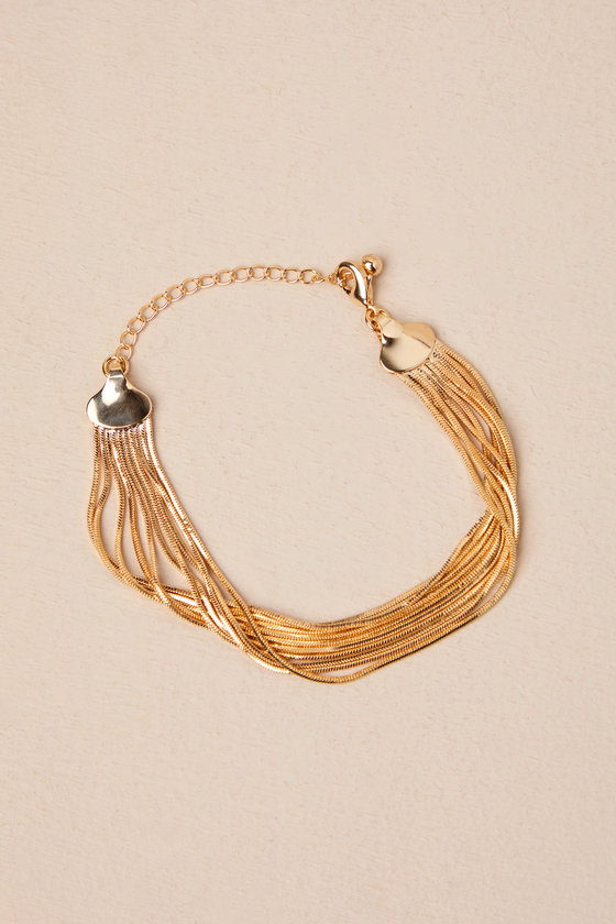 Gold Layered Bracelet - Chain Bracelet - Box Chain Bracelet - Lulus