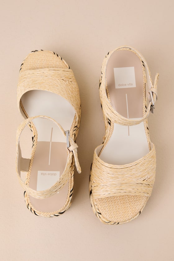 Dolce Vita Tiago - Natural Raffia Wedges - Cute Platform Wedges - Lulus