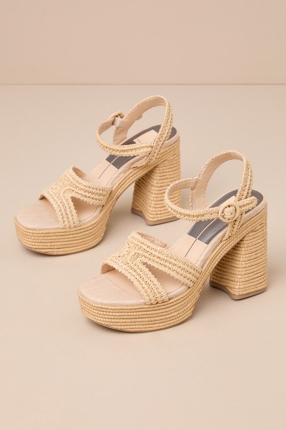 Dolce Vita Lacye Natural Raffia Sandals High Heel Sandals Lulus