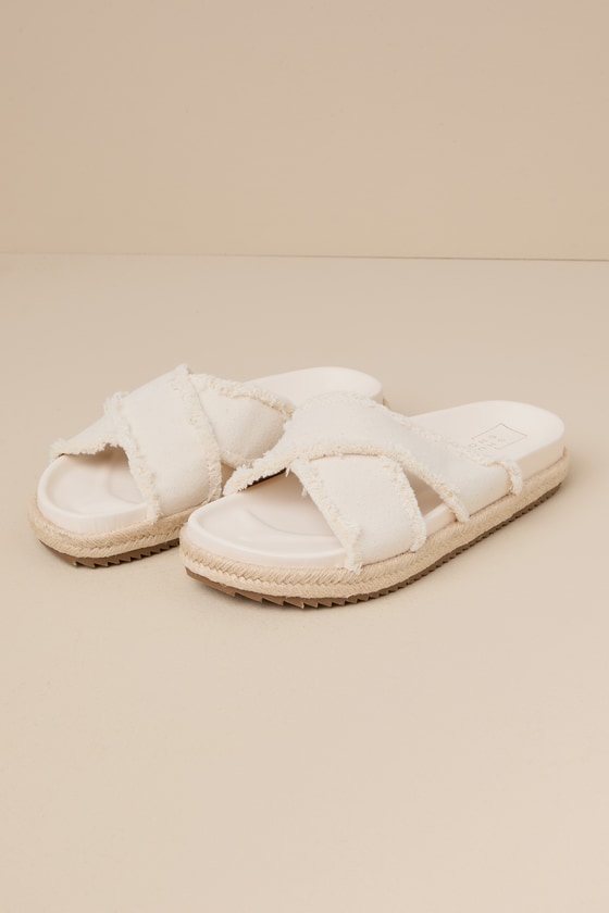 Shu Shop Courtney Bone Flatform Slide Sandals In White | ModeSens