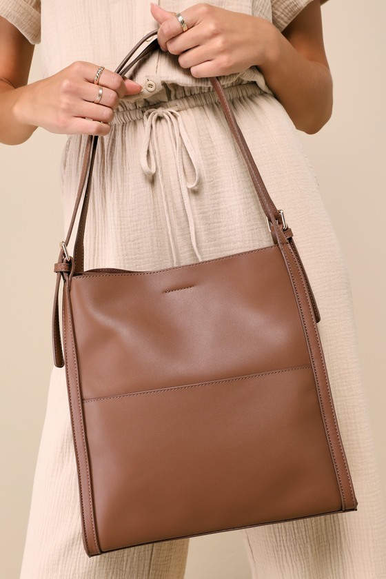 Chic Brown Bag - Faux Leather Bag - Brown Tote Bag - Office Tote - Lulus