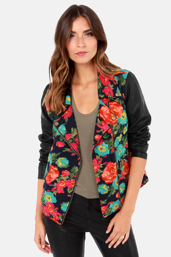 Cool Floral Print Jacket - Bomber Jacket - Quilted Jacket - $80.00 - Lulus