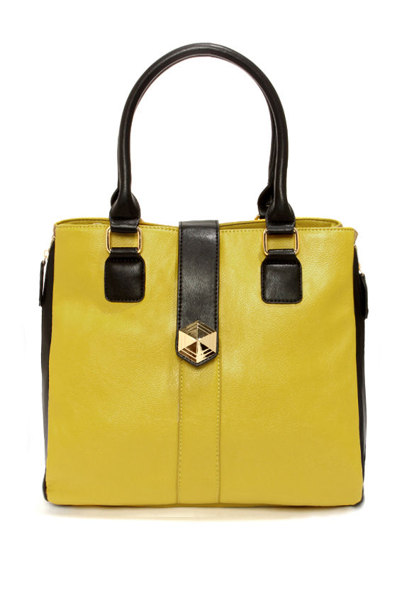Cute Chartreuse Handbag - Color Block Handbag - Chartreuse Purse - $46. ...