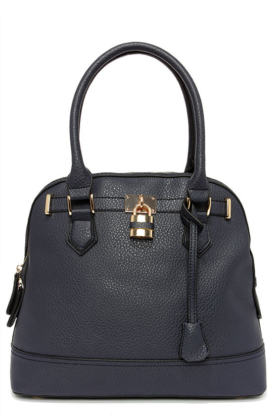 Cute Navy Blue Handbag - Bowling Bag - Vegan Handbag - $38.00 - Lulus