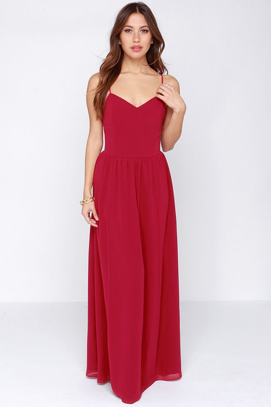 Berry Red Dress - Maxi Dress - Cut Out Dress - $95.00 - Lulus